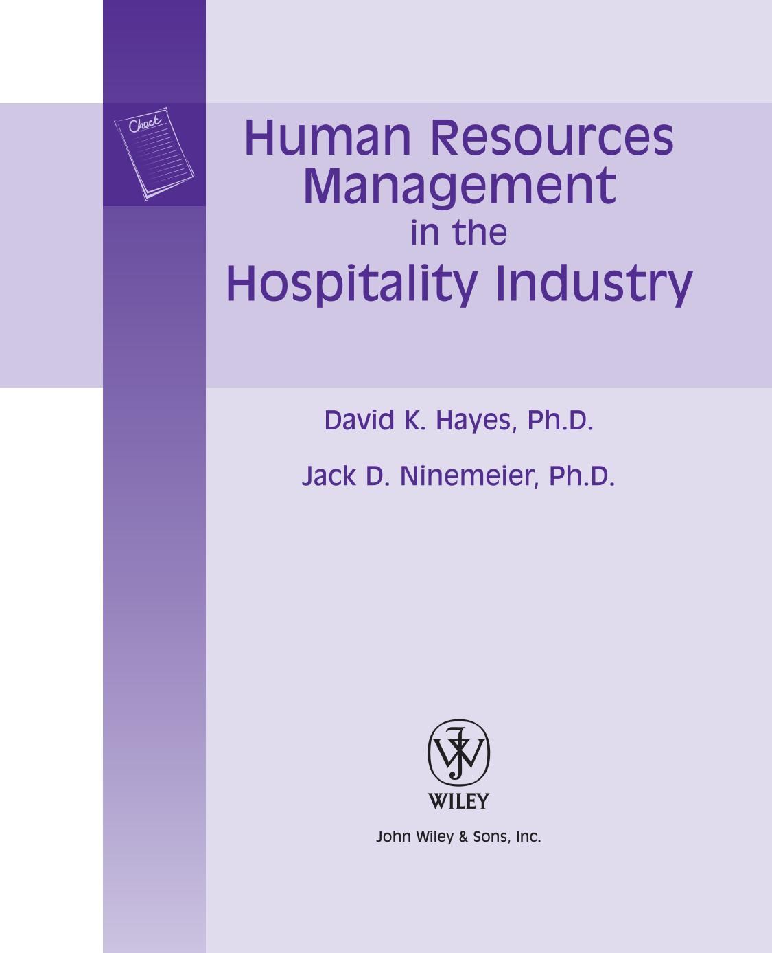 Tài liệu hay: Human Resources Management in the Hospitality Industry ...